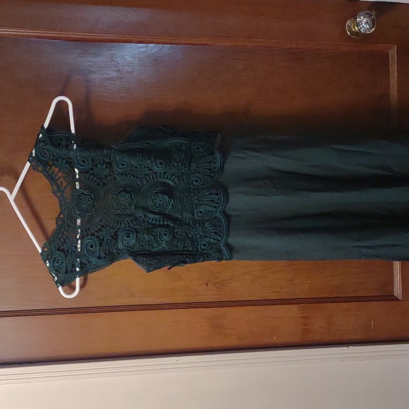bari-jay | Dresses | Vintage Emerald Green Maxi Lace Sheer Sleeveless ...